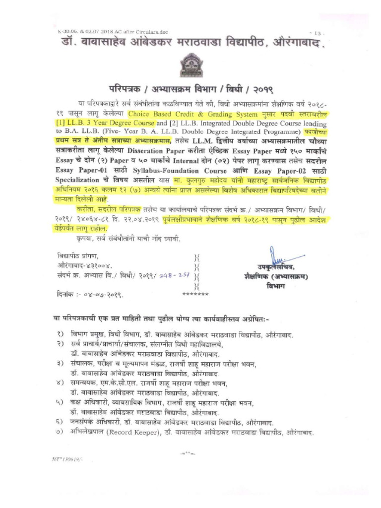 New Revised LLB 3 Year All Sem | PDF