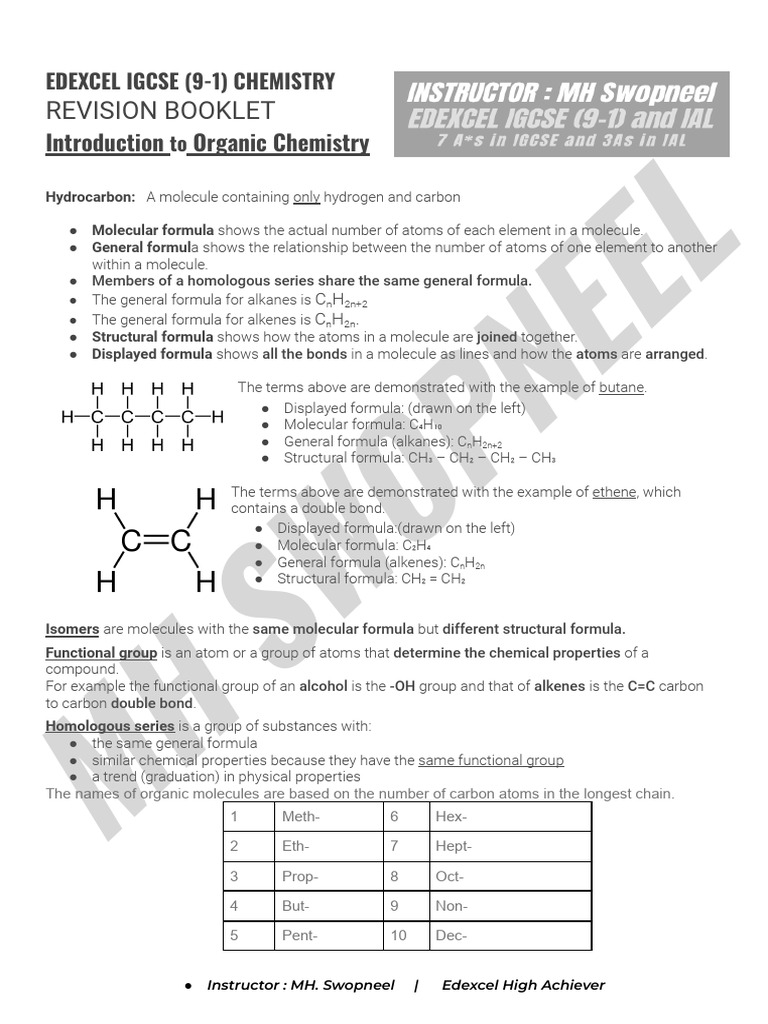 Introduction Organic Chemistry | PDF | Alkene | Alkane