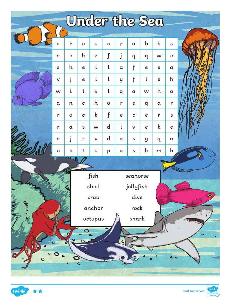 Archunder The Sea Word Search | PDF