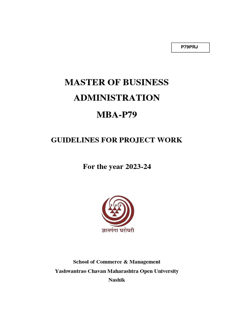 MBA Project Guidelines - 2023-24 | PDF