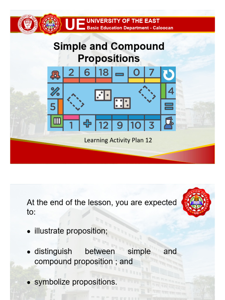 LAP 12 Simple and Compound Propositions | PDF | If And Only If ...