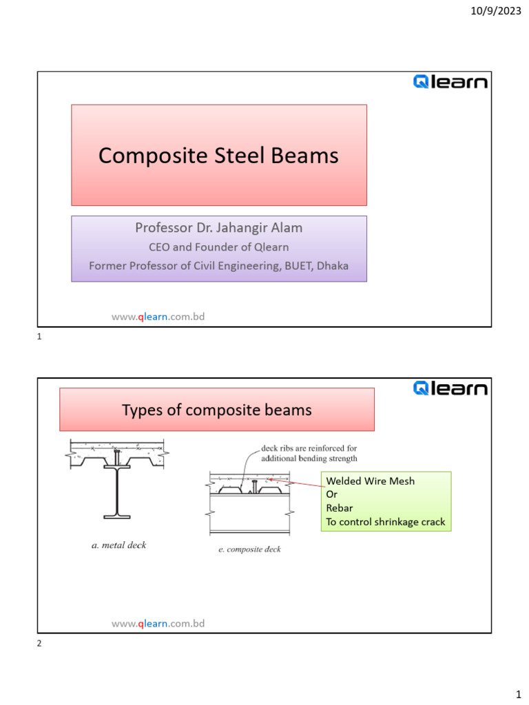 Composite Steel Beams | PDF | Beam (Structure) | Concrete