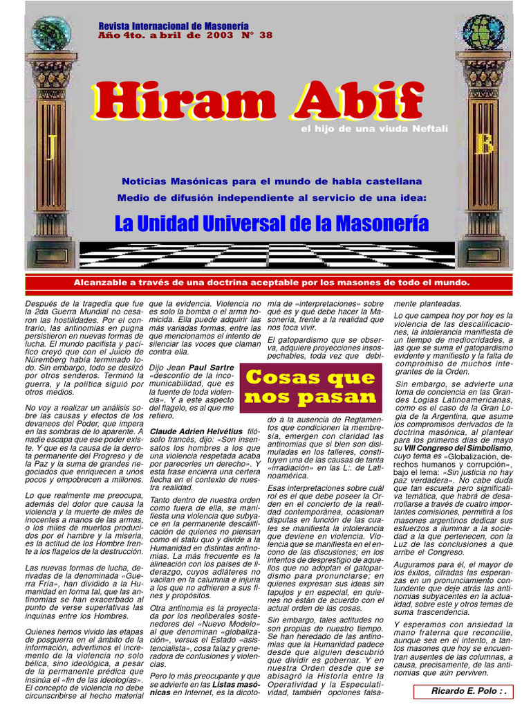 Revista Hiram Abif Nº 38 - Abril 2003 | PDF | História