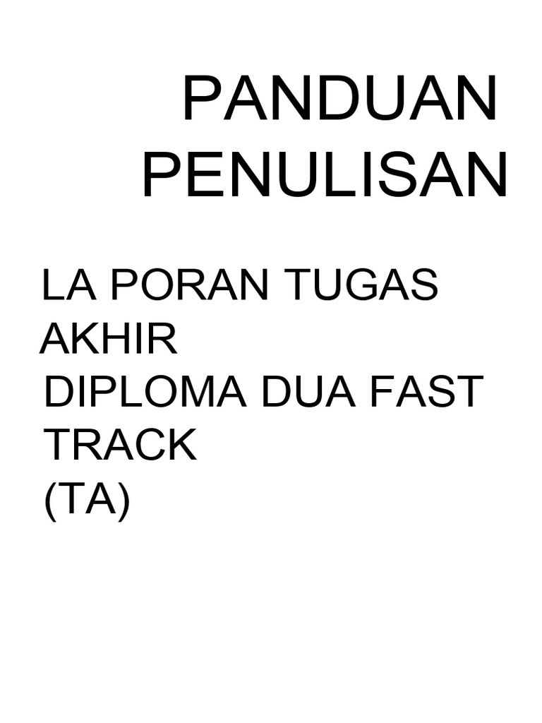 Panduan - TA D2 Fast Track IPKTR | PDF