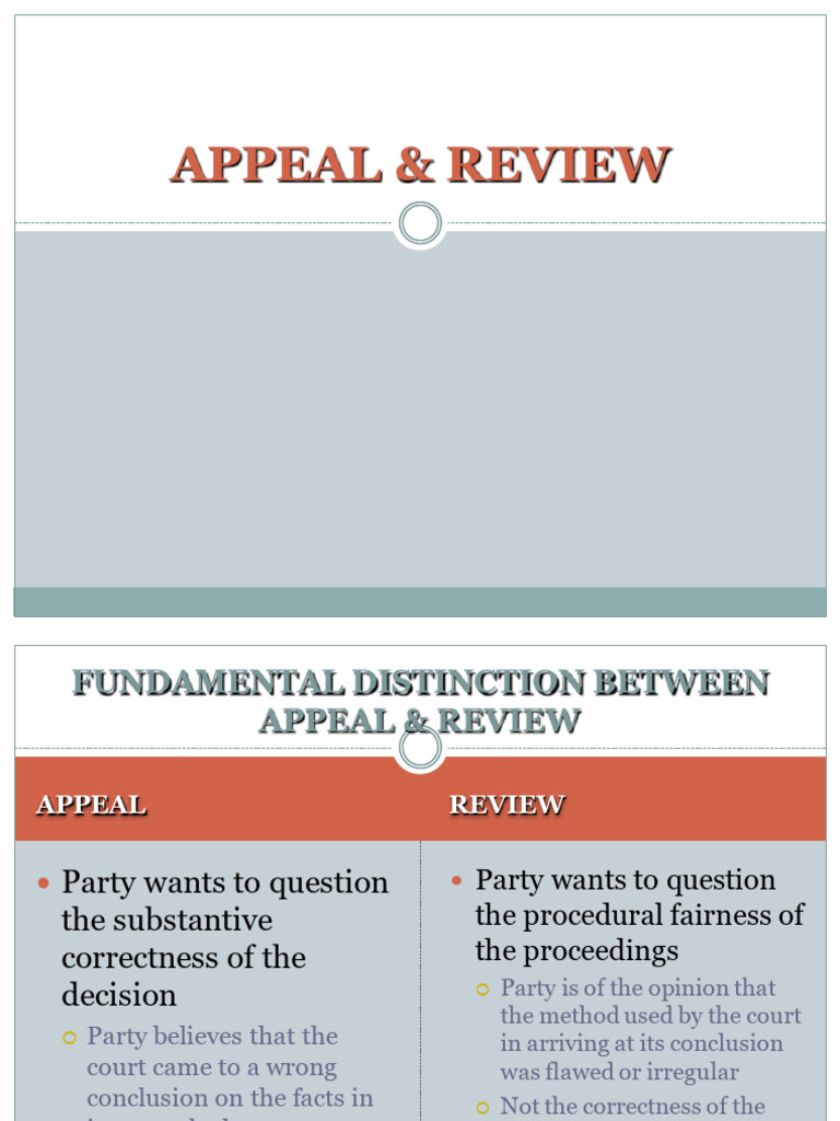 Appeal and Review | PDF