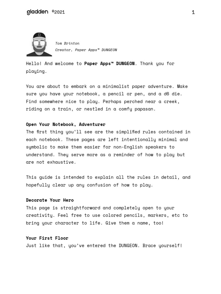 Paper Apps DUNGEON Guide | PDF