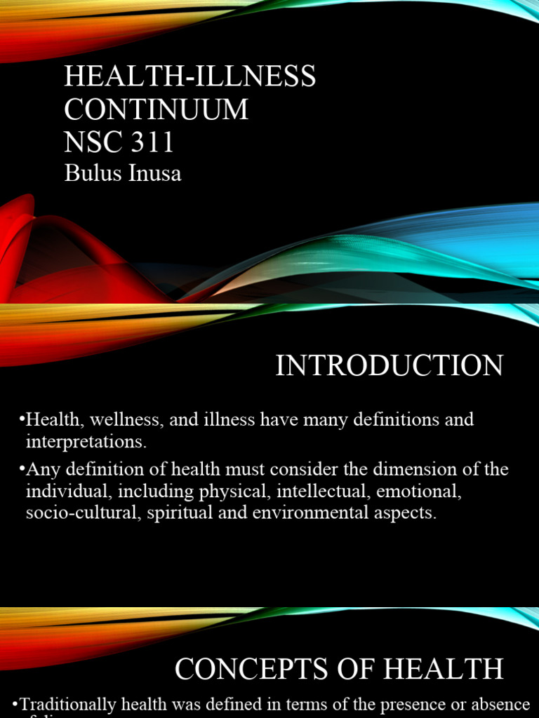Health-Illness Continuum Explained | PDF | Stress (Biology) | Homeostasis