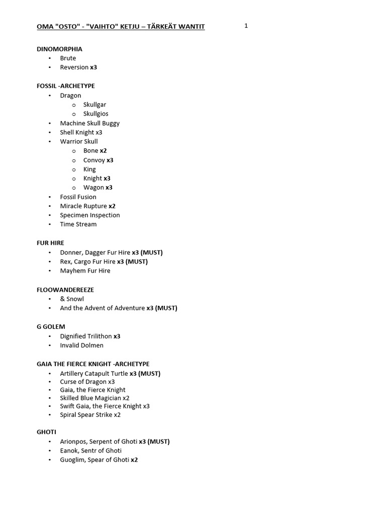 Oma Want-Have Lista - Tärkeät | PDF | History | Young Adult