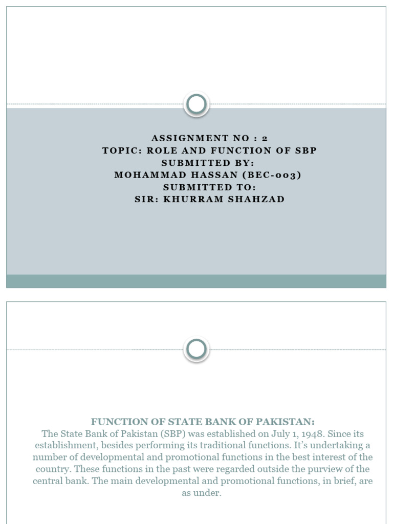 Presentation SBP | PDF | Monetary Policy | Banks