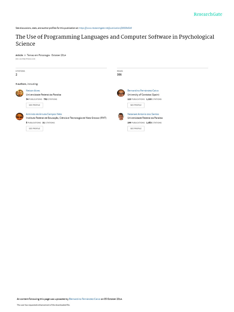 TheUseofProgrammingLanguages Psychologicalscience | PDF | Computer Programming | Computer Program