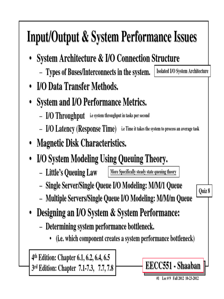 Input/Output & System Performance Issues | Download Free PDF | Input/Output | Hard Disk Drive