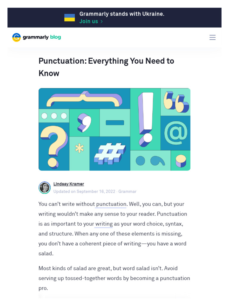 Punctuation: The Best Guide To Using Punctuation Marks - Grammarly Blog ...