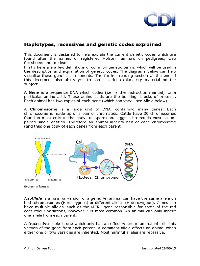 Haplotypes Recessives and Genetic Codes Explained | PDF