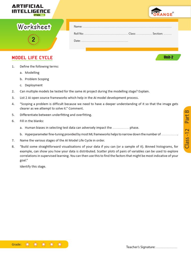 Worksheet-02 - Unit 2 AI | PDF