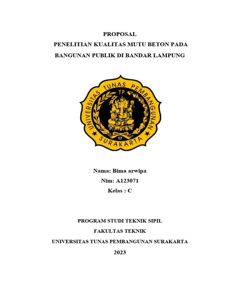 Proposal Bima Arwipa 1 | PDF