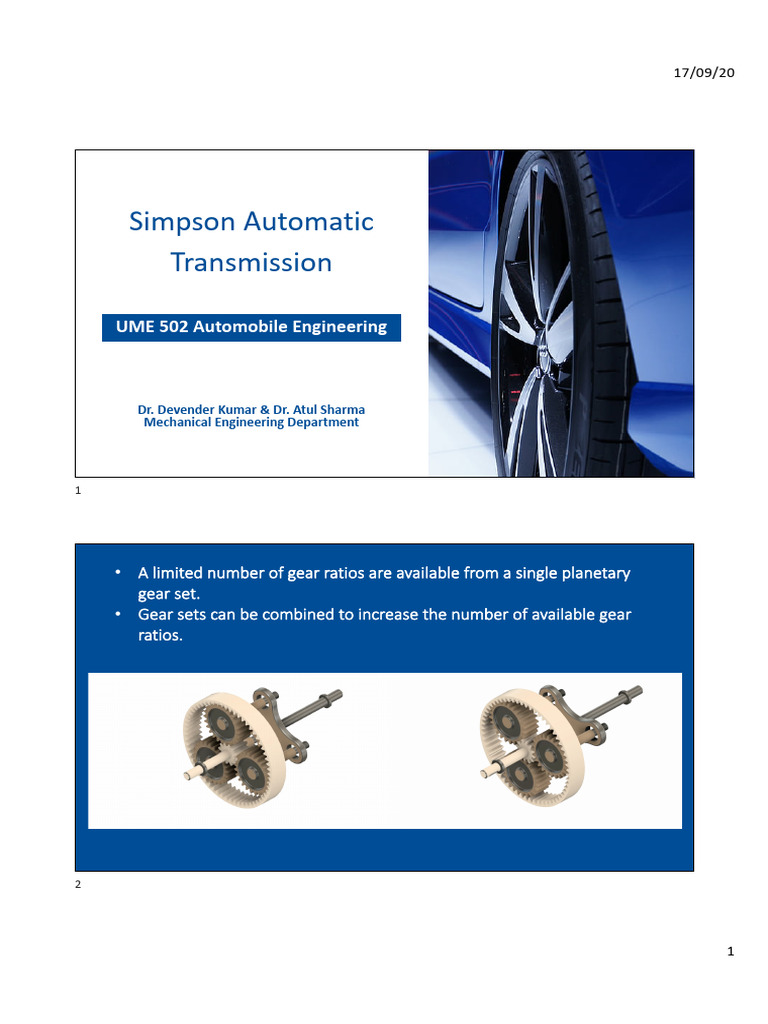 9.1 - Simpson Transmission | PDF | Clutch | Automatic Transmission