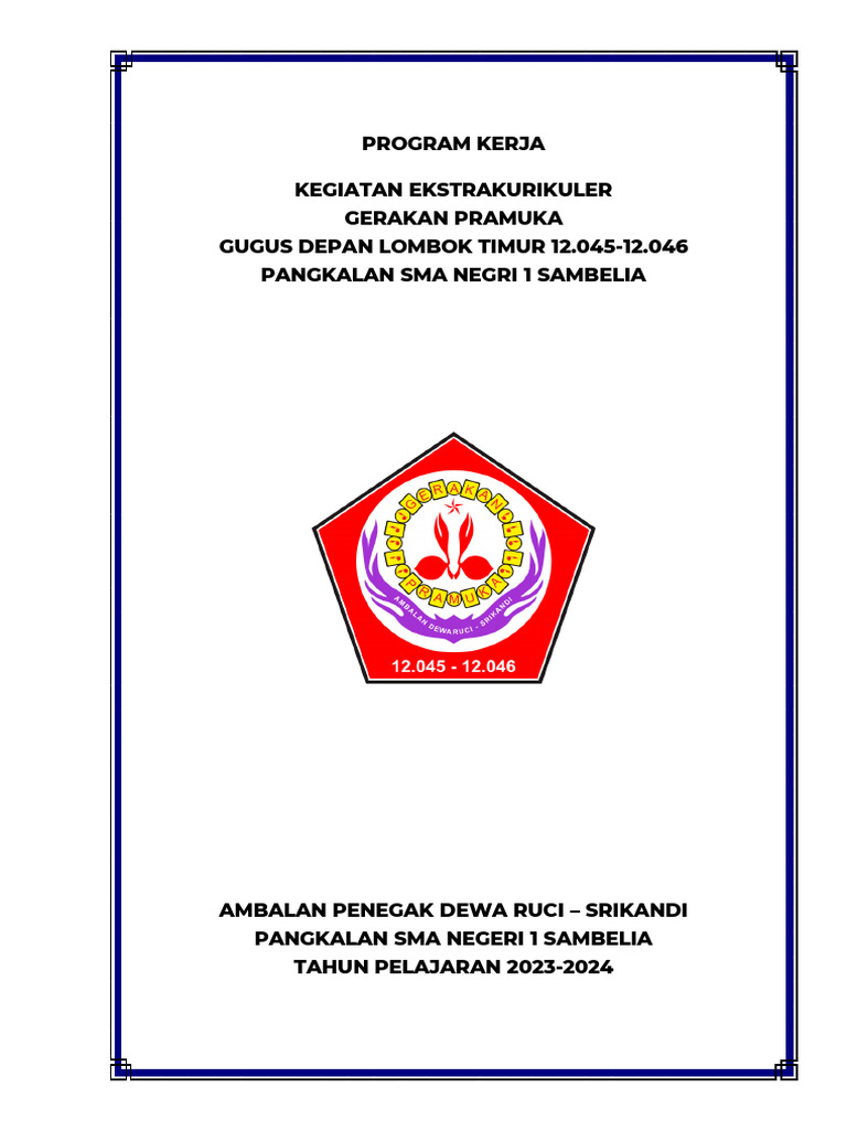 Program Ekskul Pramuka 2023-2024 | PDF