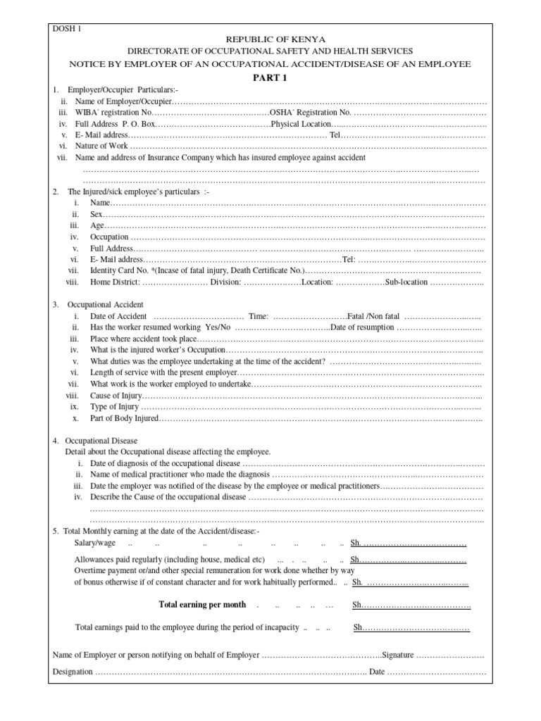 Dosh Form | PDF | Patient | Employment
