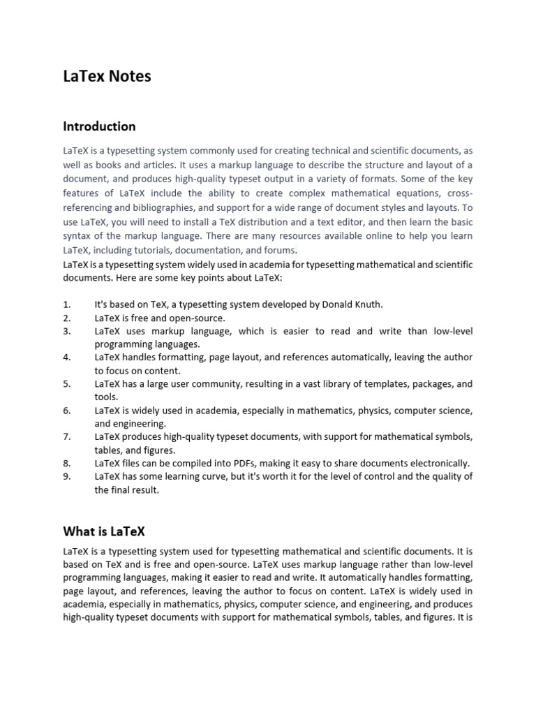 LaTex Notes - Module V | PDF | Te X | Text