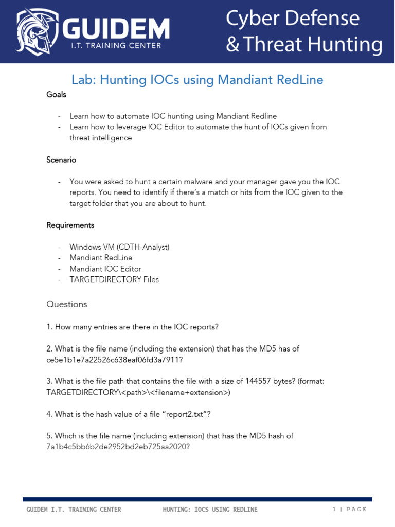 Hunting IOCs Using RedLine | PDF | Computer File | Zip (File Format)