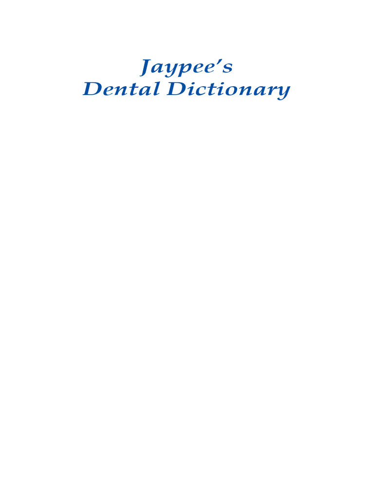 Jaypee's Dental Dictionary (2009) (PDF) (UnitedVRG) | PDF | Myocardial ...