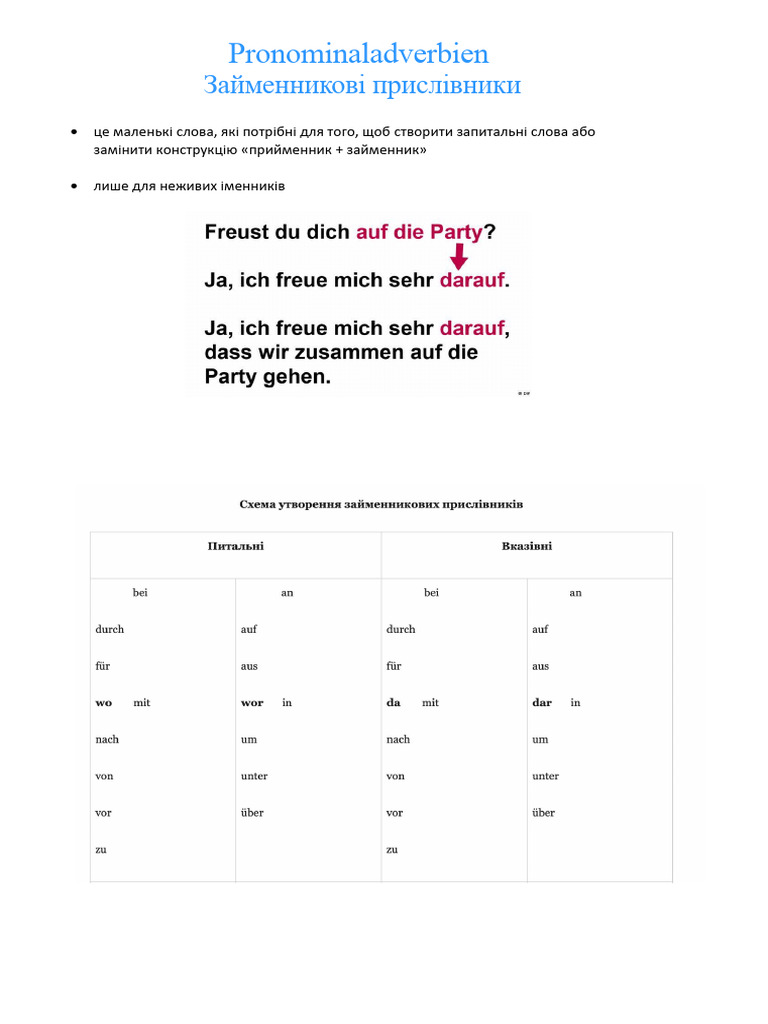 2 R - Pronominaladverbien | PDF