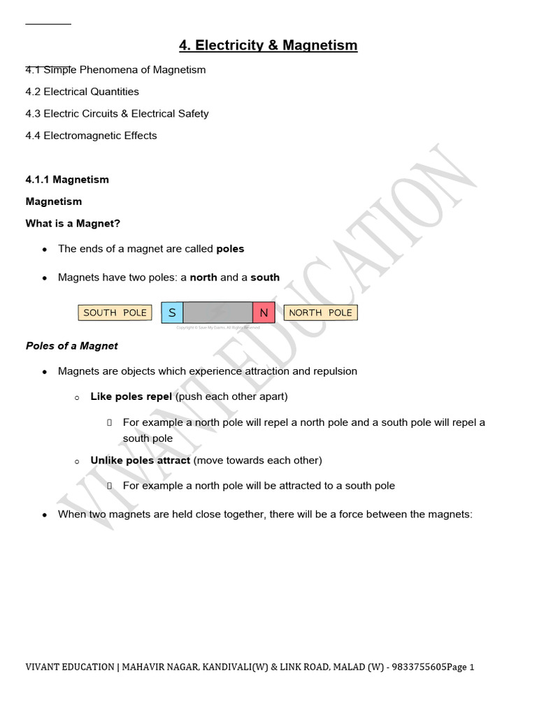 Chapter 4. Electricity - Magnetism | PDF | Voltage | Series And ...