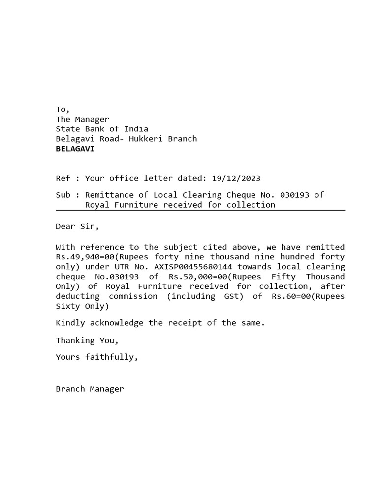 Sbi Letter | PDF