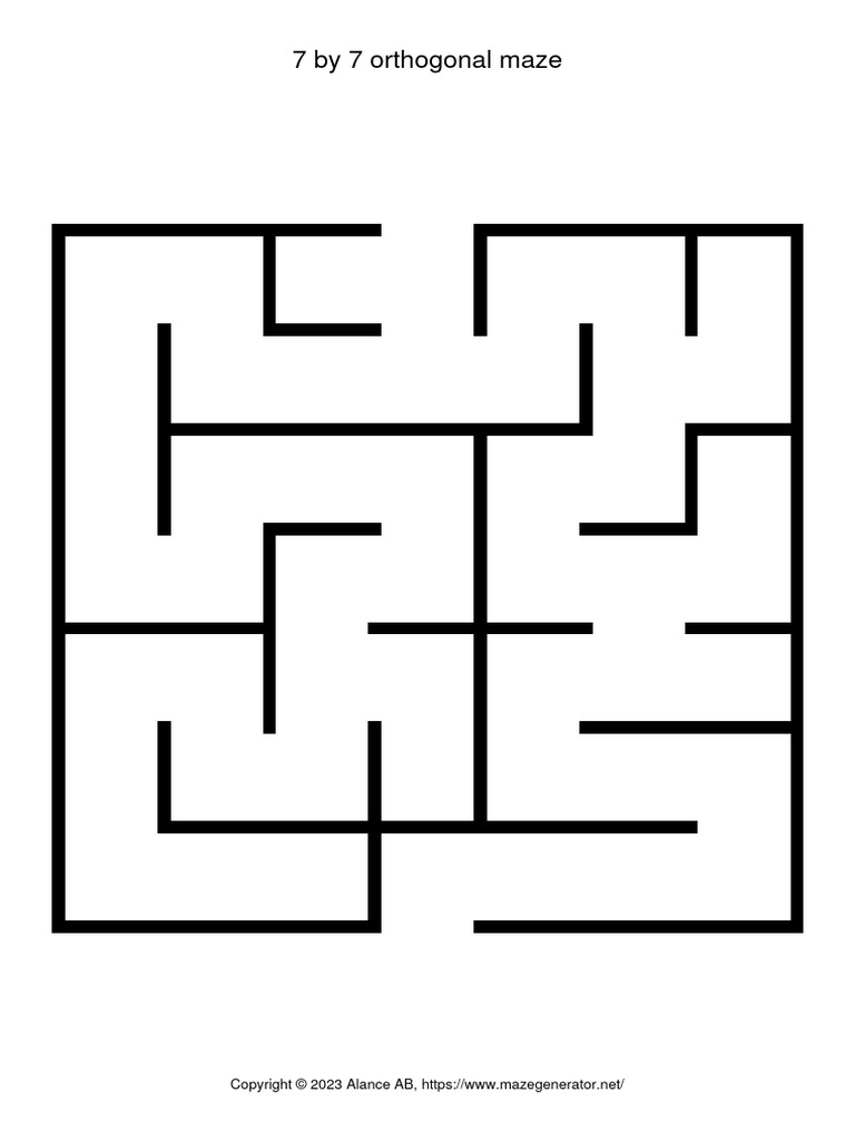 7 by 7 Orthogonal Maze | PDF