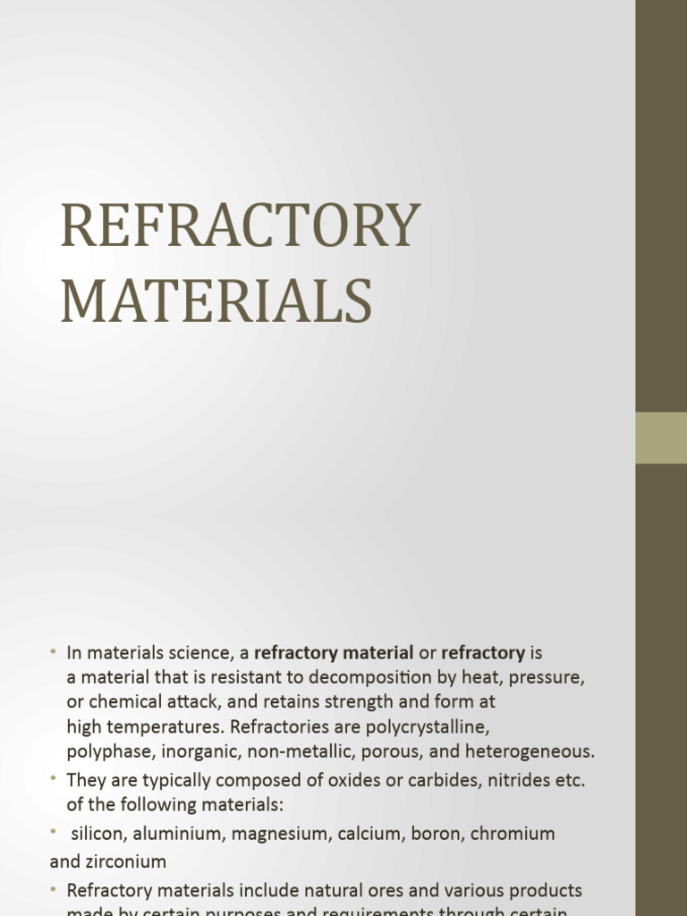 Refractory | PDF | Radioactive Decay | Refractory
