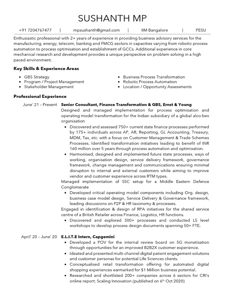 Sushanth Curriculum Vitae | Download Free PDF | Governance | Automation