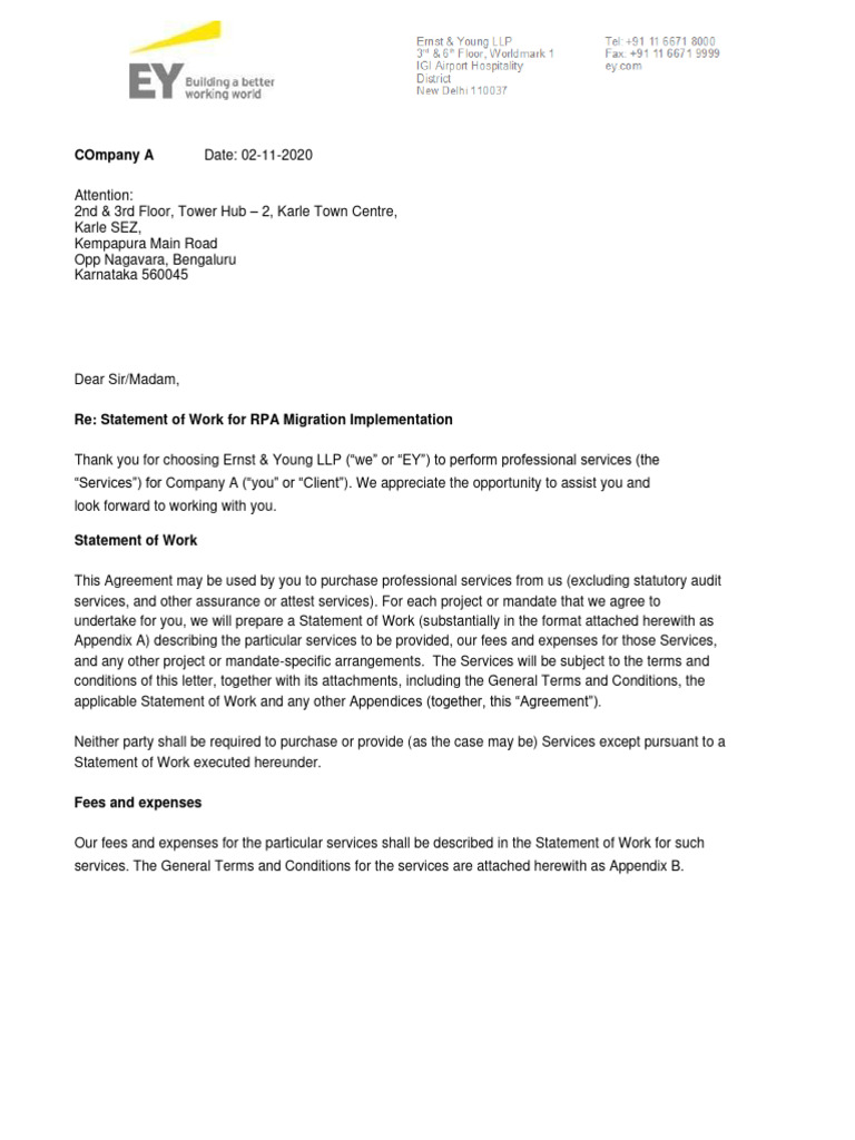 EY Delhi Office RPA Migration Agreement | PDF | Audit | Internal Audit