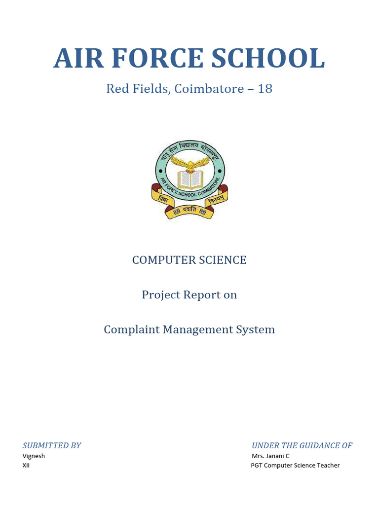 Cs Project Report Template New Pdf Graphical User Interfaces Databases 
