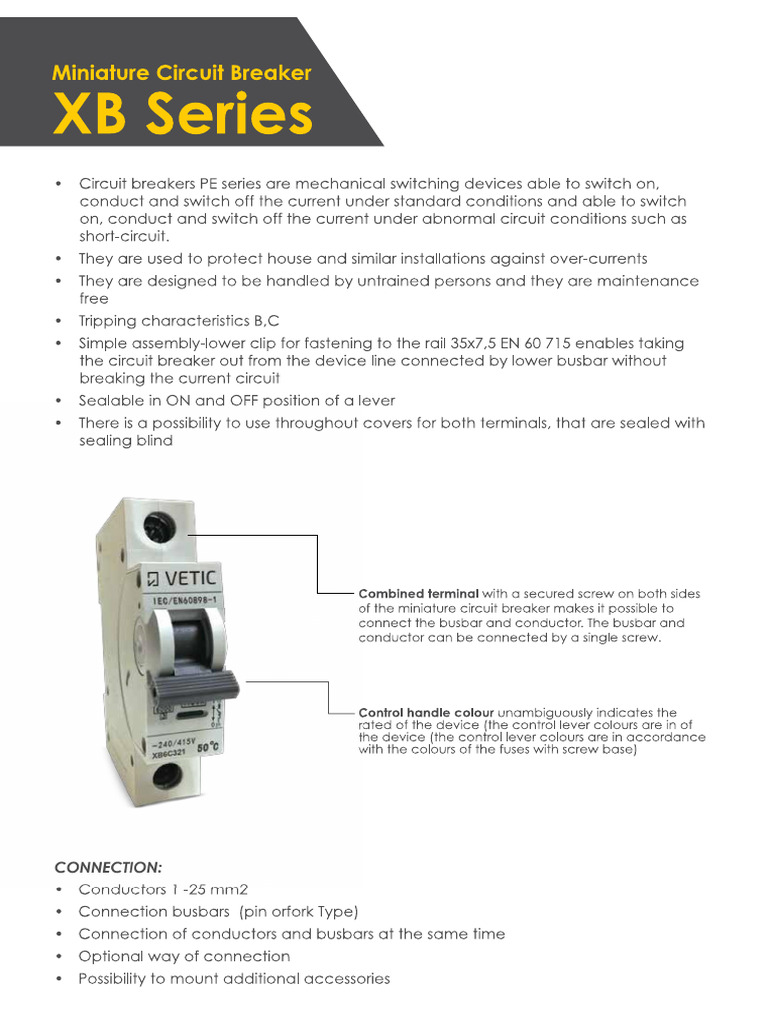 MCB Data Sheet | PDF