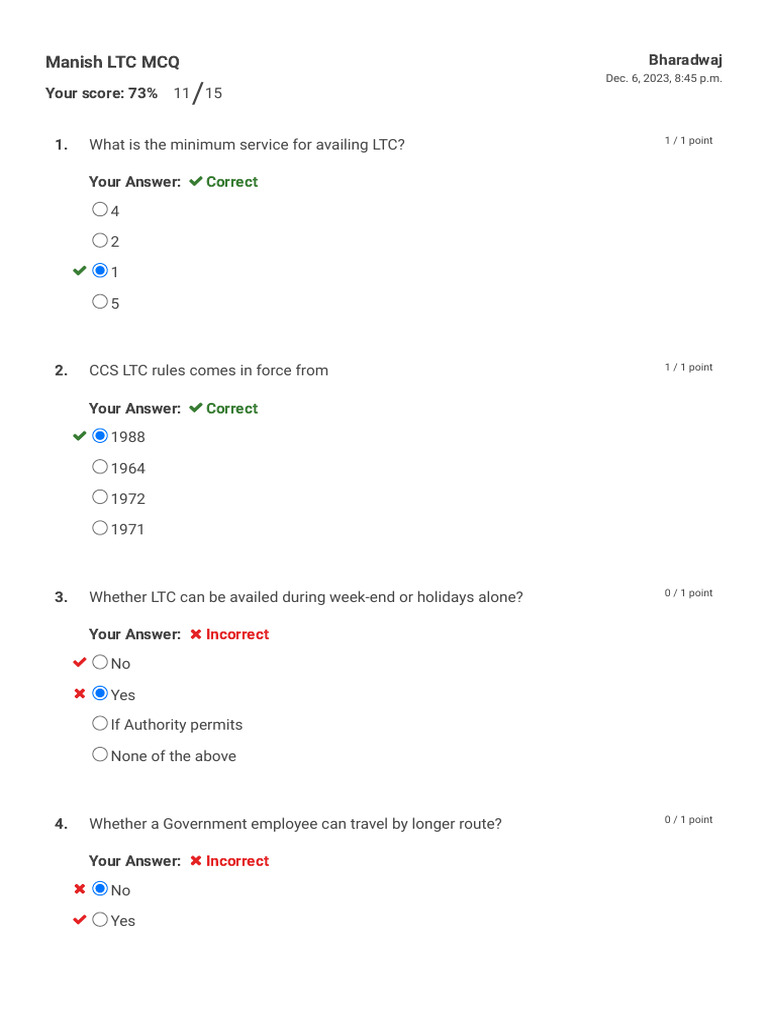 Manish LTC MCQ | PDF