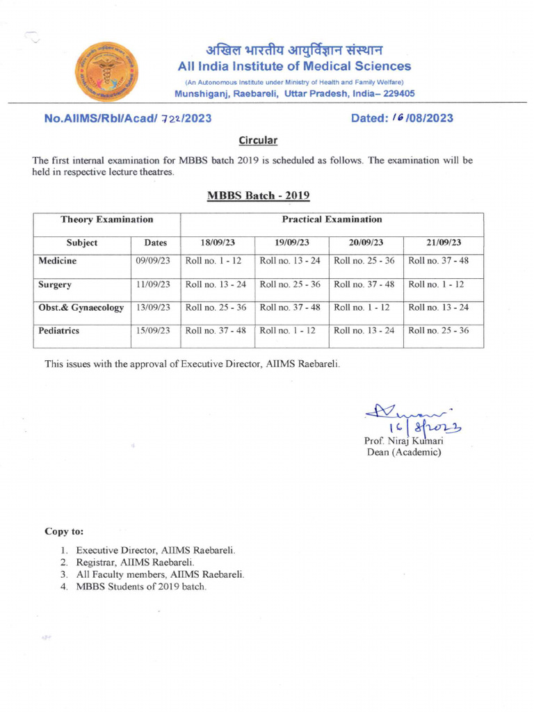 First Internal Exam 2019 Batch. | PDF