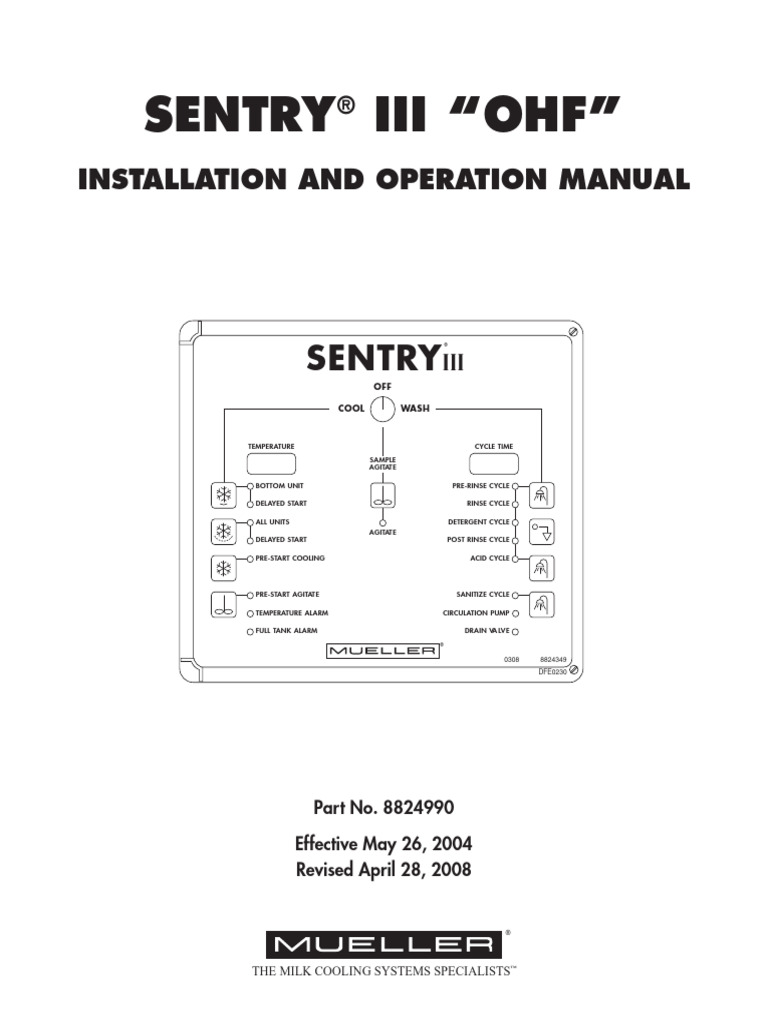 Sentry III OHF Manual | PDF | Valve | Equipment