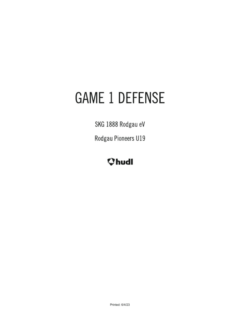 Game 1 Defense | PDF