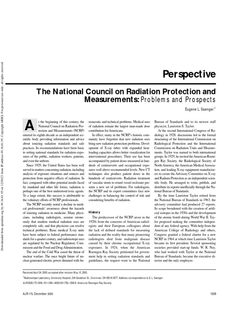 NCRP | PDF | Ionizing Radiation | Radiation Protection