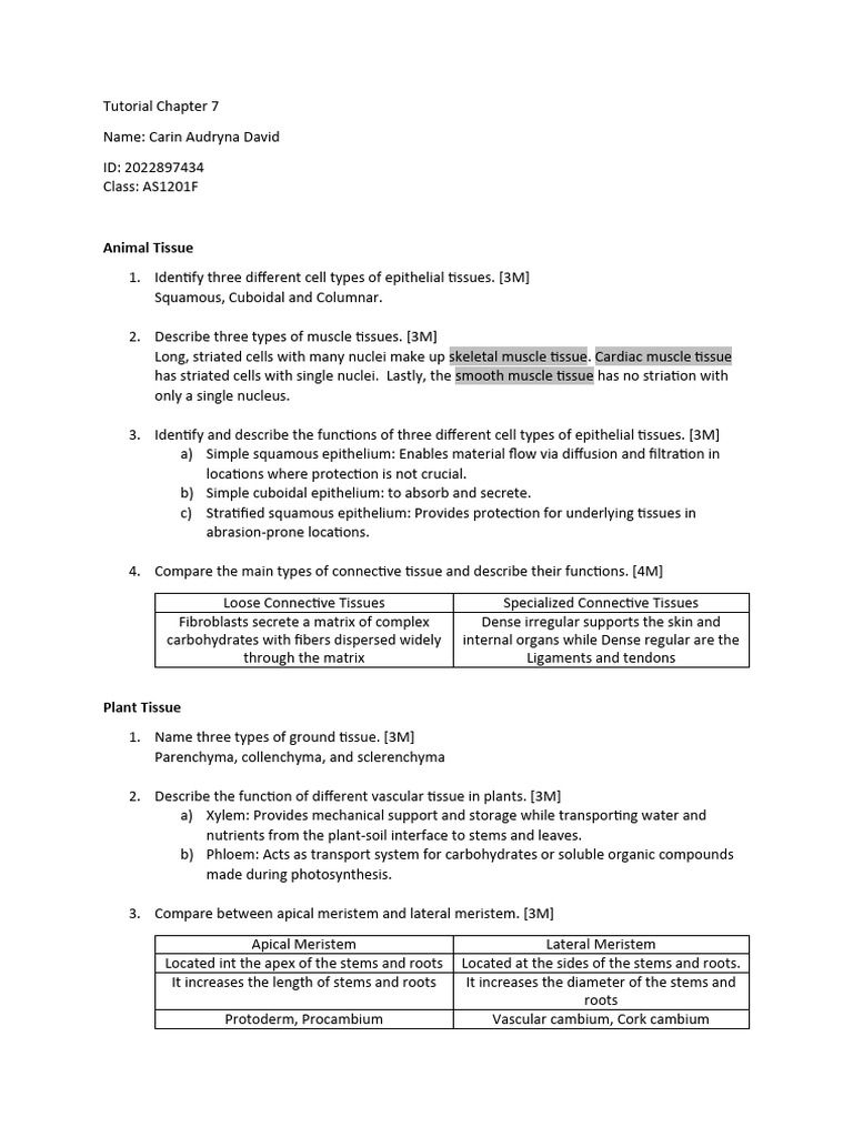 Tutorial Chapter 7 Answer - Carin Audryna - AS1201F | PDF