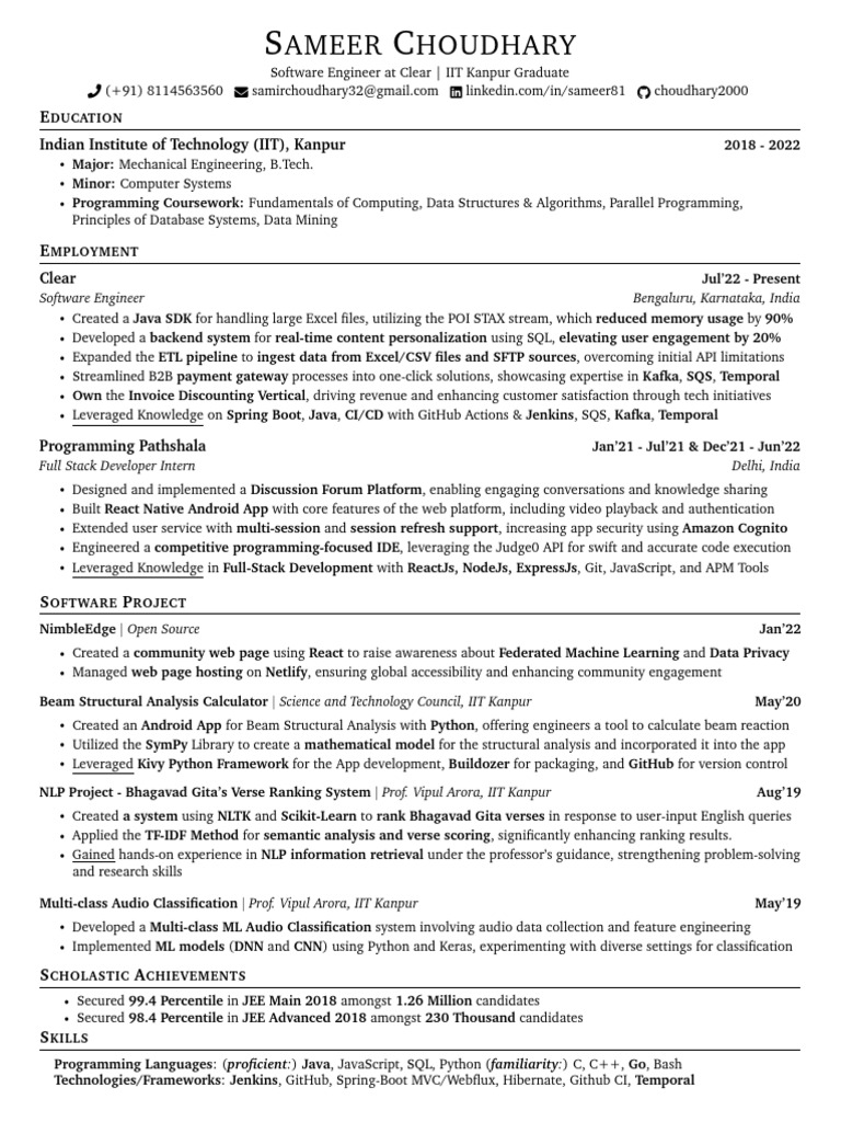 Sameer Resume | PDF