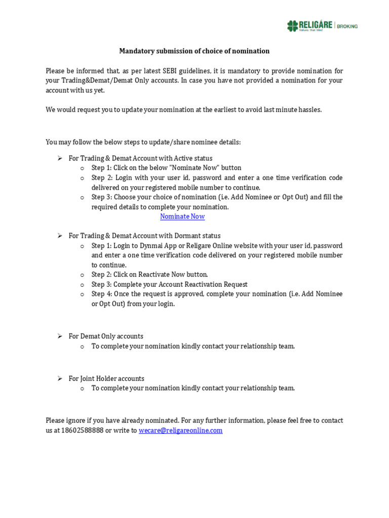 Nomination Steps For Website | PDF | Career & Growth