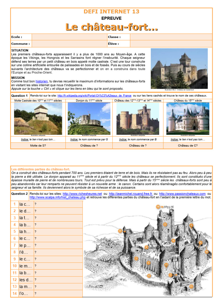 Defi 13 Chateau Fort | PDF | Château | Artillerie