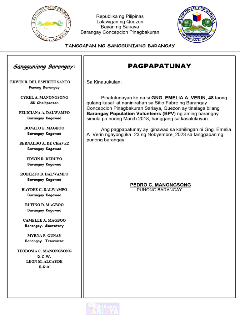 Brgy. Clearance | PDF