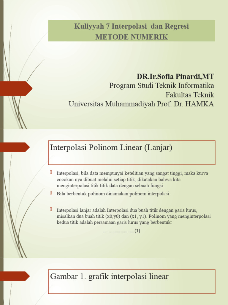 Kuliyyah 7 Interpolasi Dan Regresi | PDF