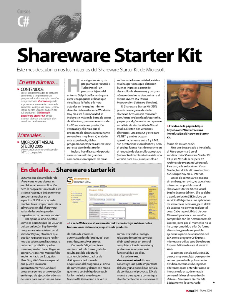 Introducción al Shareware Starter Kit C# | PDF | Red mundial | Internet y web