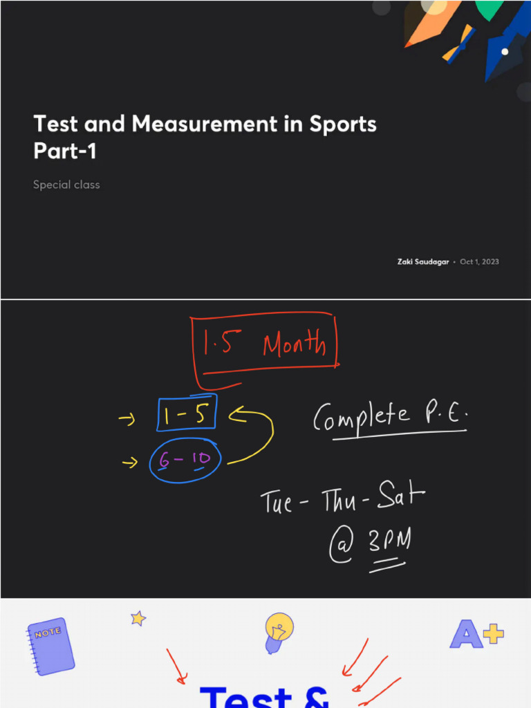 Test and Measurement in Sports Part1 With Anno | PDF