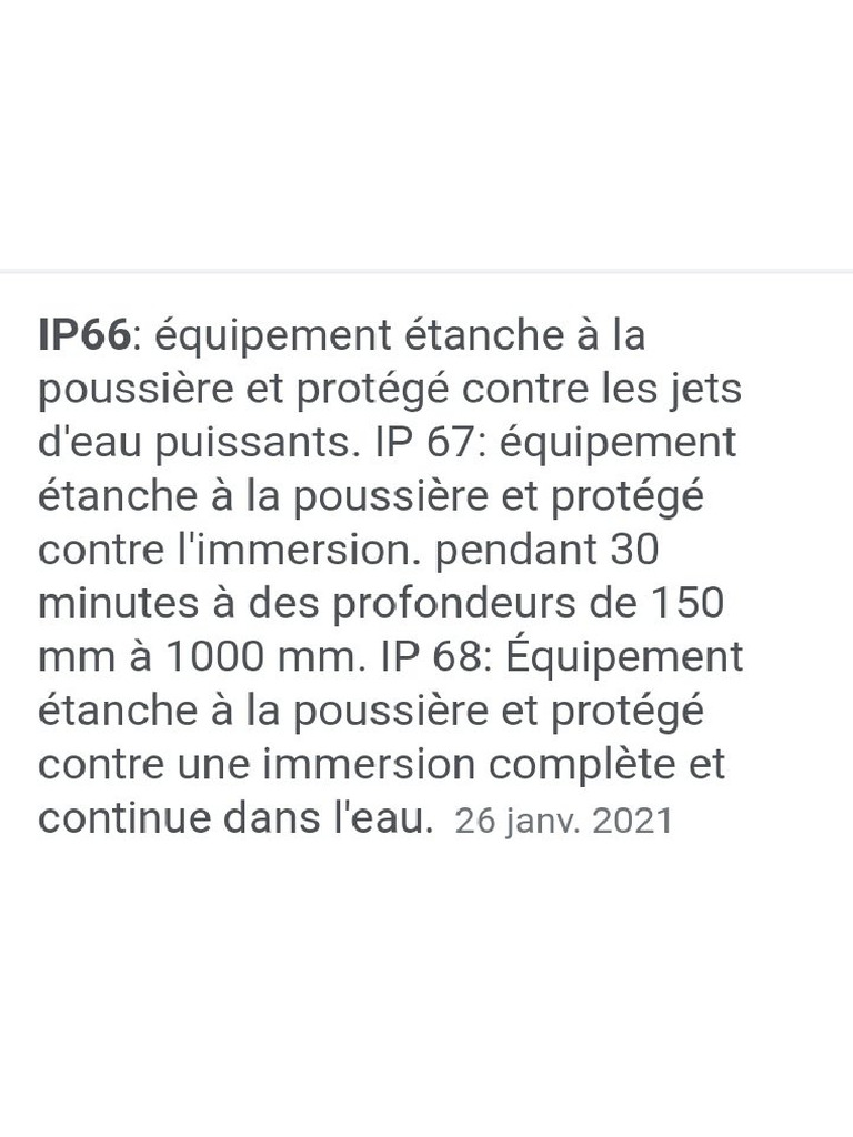 Normes IP66, IP67, IP68 | PDF