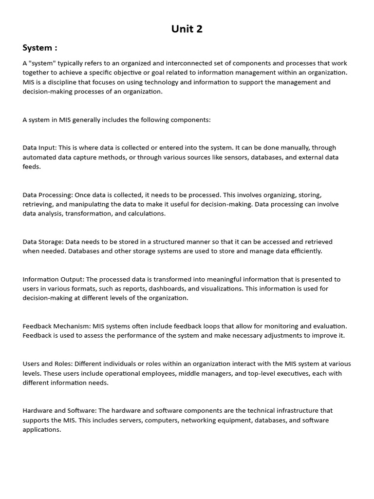 MIS Unit 2 | PDF