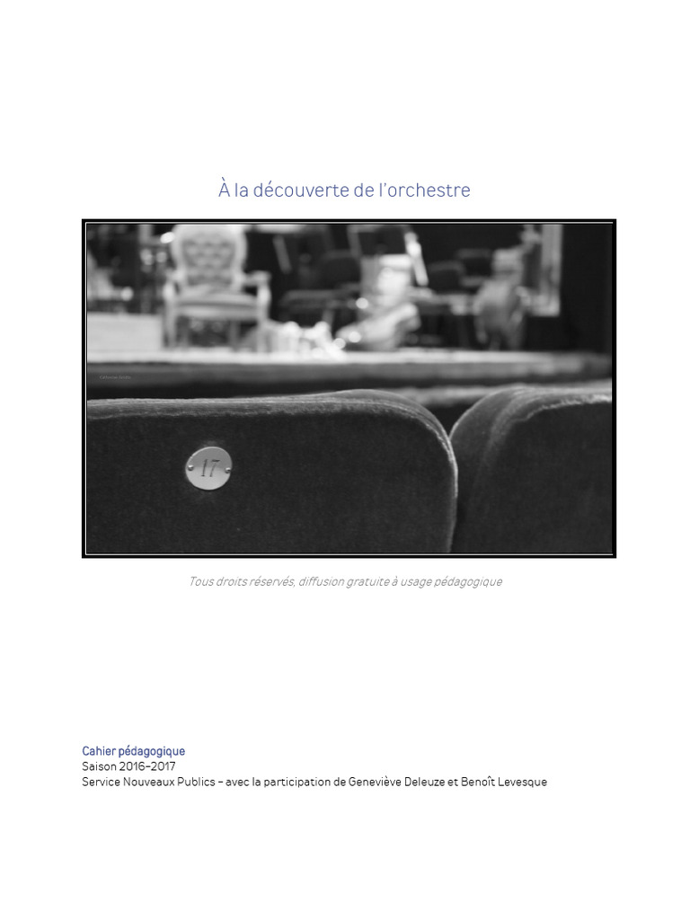 Types et instruments de l'orchestre | PDF | Musique de chambre | Orchestre